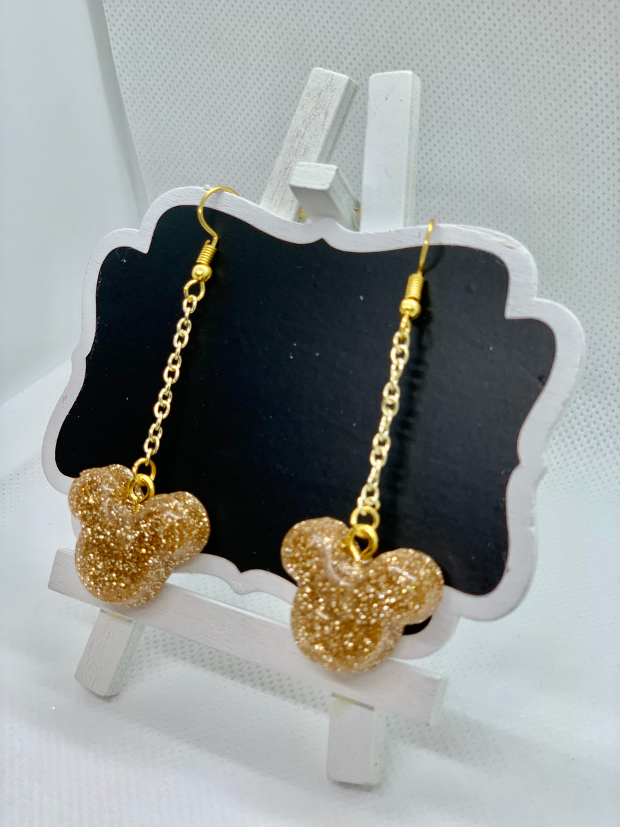 Gold glitter Mouse head earrings – The All U Need Store